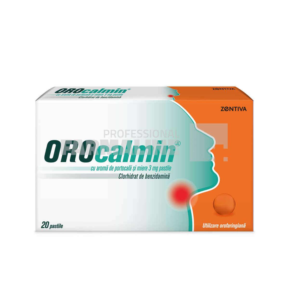 Orocalmin cu aromă de portocale, 3 mg, 20 pastile, Zentiva, tratamentul ...