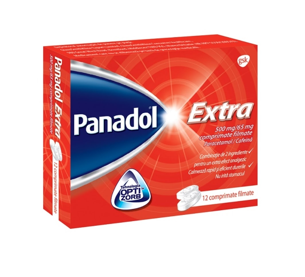 Panadol extra 500mg/65 mg 12 comprimate - la pret mic | Pfarma.ro