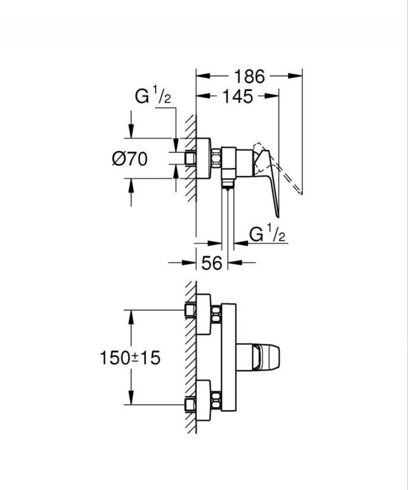Baterii dus BATERIE DUS CUBEO CROM 44G10183 GROHE Romstal.ro...