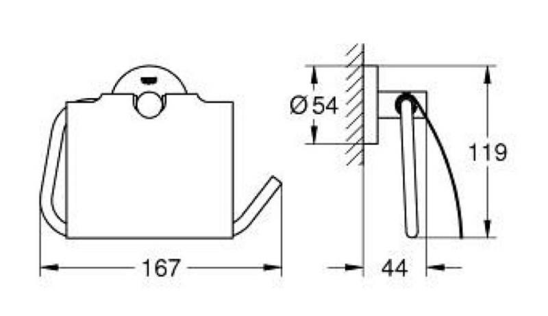 Accesorii baie Porthartie cu capac, Grohe, Essentials, aur p...