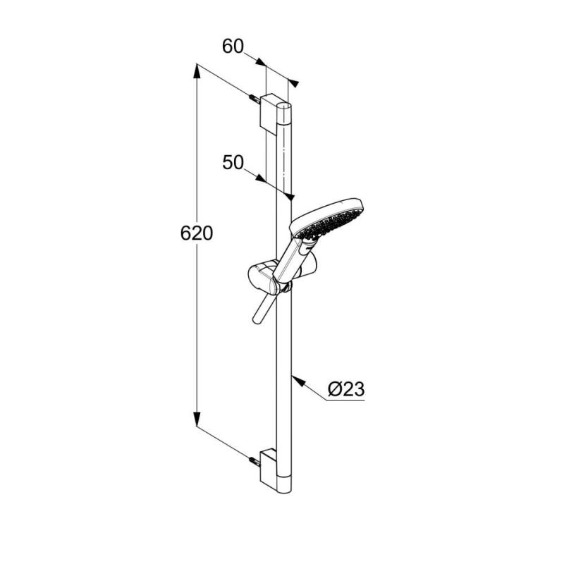 Seturi dus Set dus, Kludi, xDIVE, crom lucios, bara 60 cm 44...