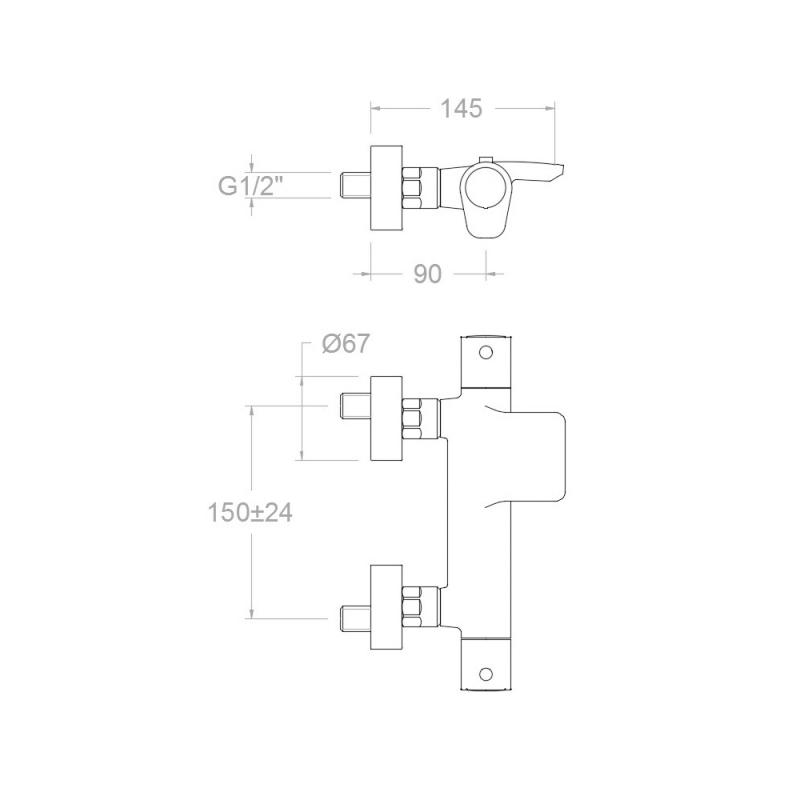 Baterii cada Baterie cada/dus cascada termostatata, Ramon So...