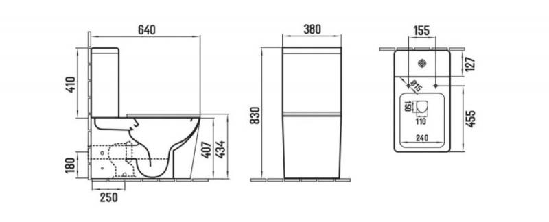 Vase wc pe pardoseala simple Set vas wc stativ cu rezervor s...