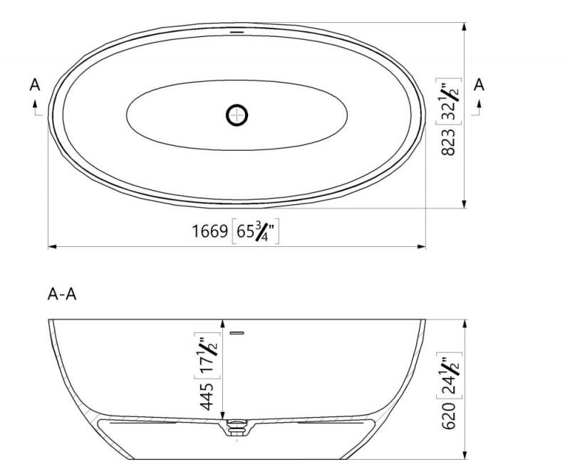 Cazi de baie Cada compozit, ovala, Marmite, BT0564, negru ma...