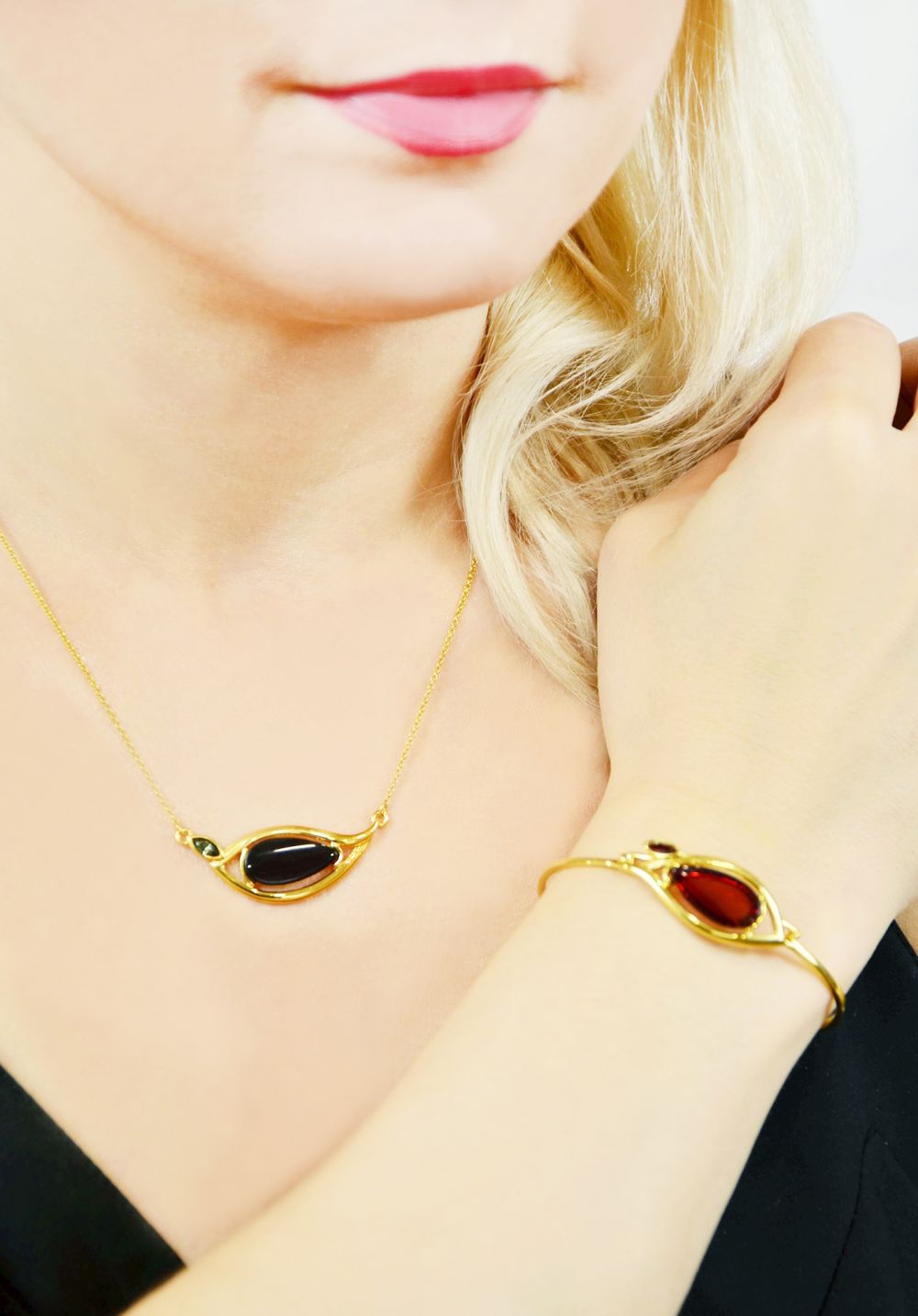 Colier-lantisor din Argint 925 placat cu Aur si pandantiv | Amber ...