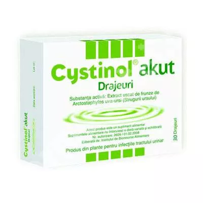 Medicamente pentru infectie urinara Cystinol akut ,30 drajeu...