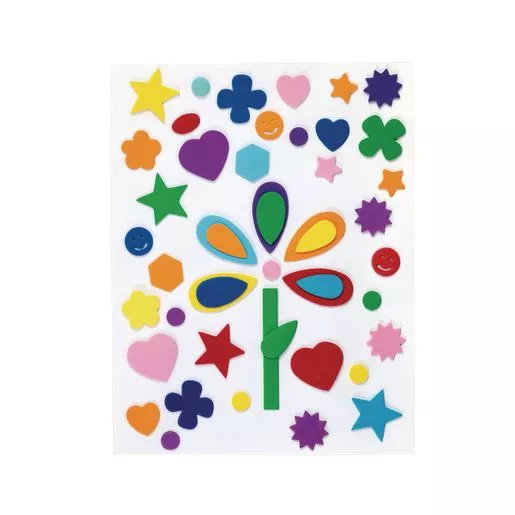 Forme din spuma asortate: flori, inimi, stele, fete zambitoare