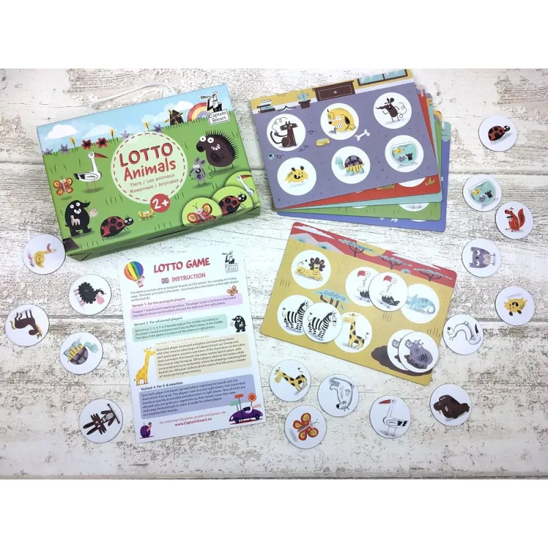 Joc de asociere cu 6 planșe și 36 de jetoane - Animale