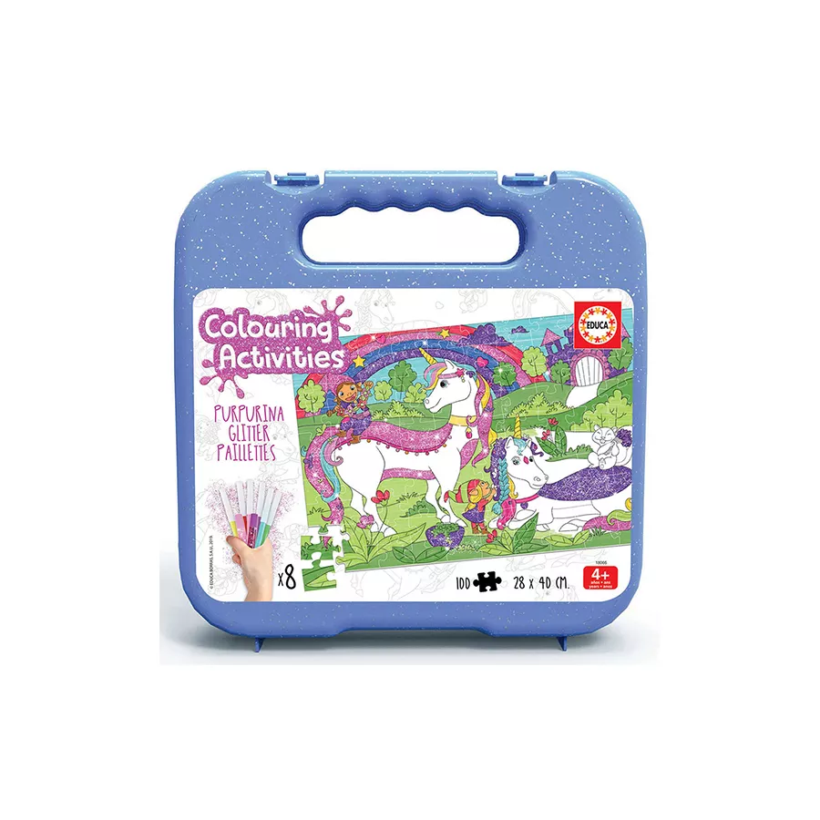 Puzzle de colorat cu 100 de piese - Unicorni