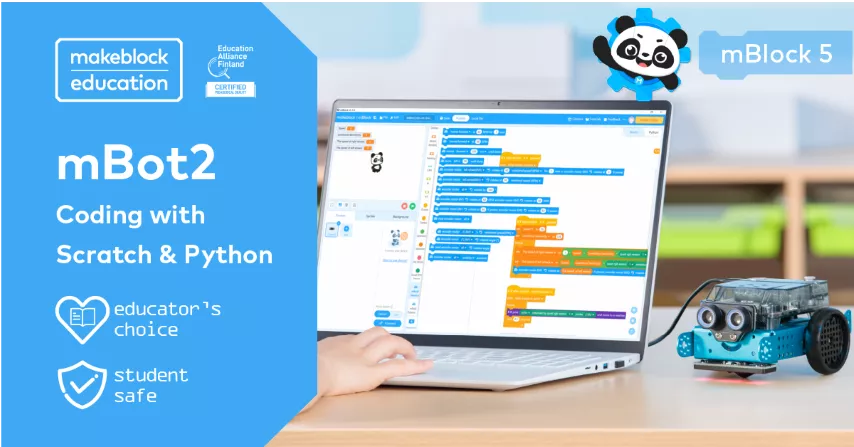 Robot educațional conectabil în rețea pentru informatică și educație STEAM - mBot2