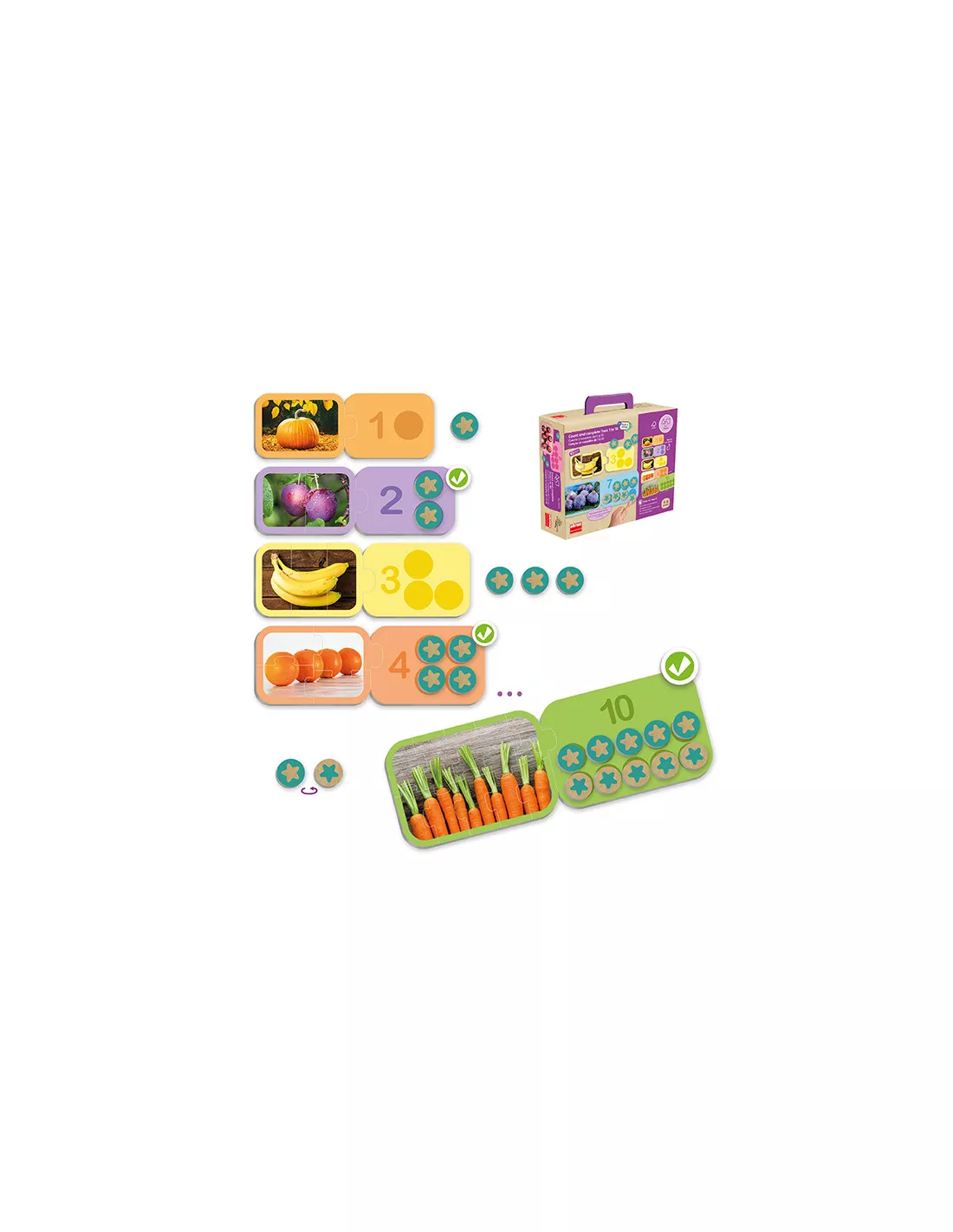 Set de 20 de jetoane magnetice colorate pentru activități matematice