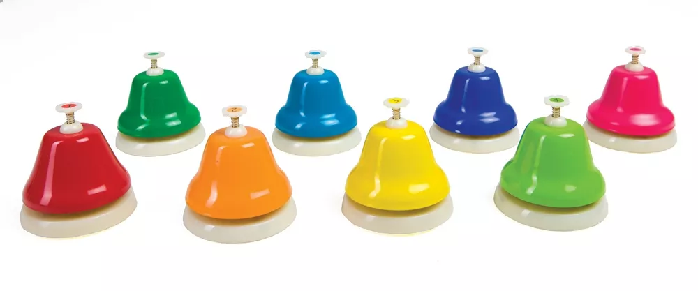 Set de 8 clopoței metalici cu buton