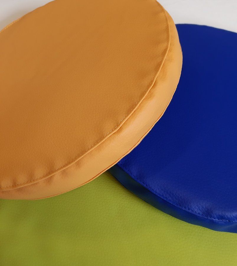 Set de 6 perne rotunde din piele ecologică, 30 x 3 cm