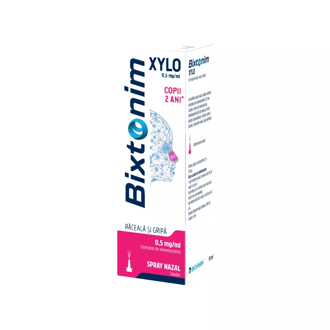 Bixtonim Xylo Junior spray nazal copii, 10 ml, Biofarm - FarmaciaBajan.ro
