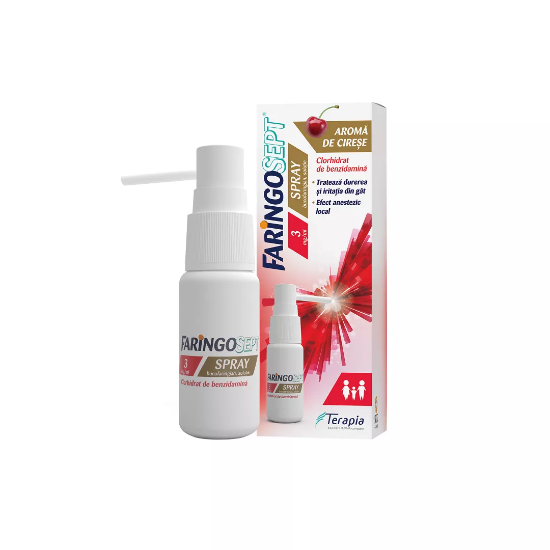 Faringosept, 3 mg/ml spray bucofaringian, solutie, 15 ml, Terapia ...