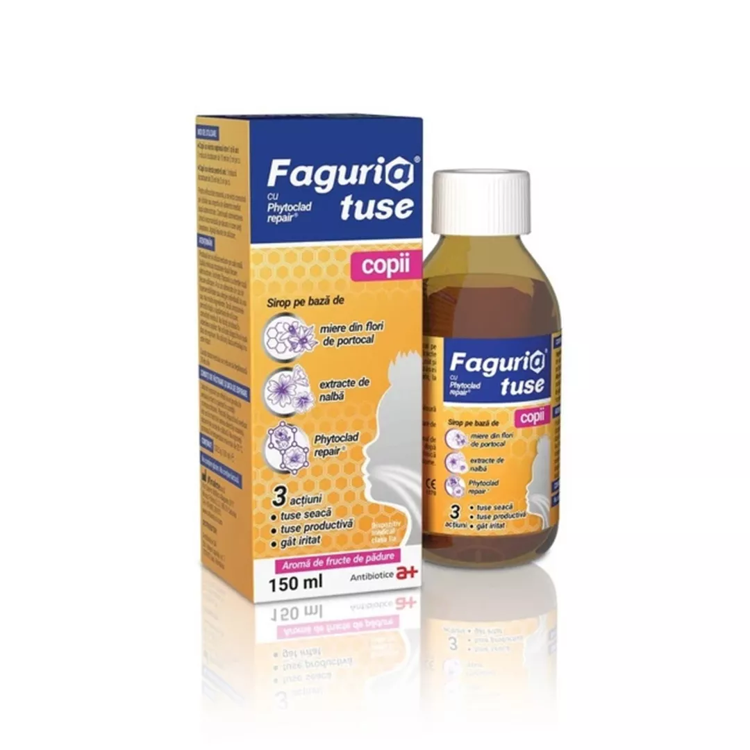 Sirop Tuse Faguria pentru copii,150 ml, Antibiotice SA - FarmaciaBajan.ro