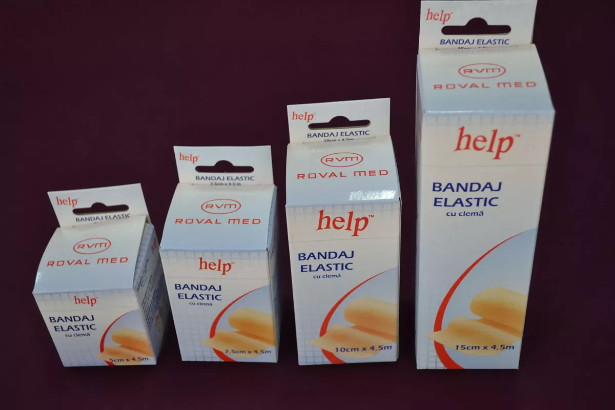 Tehnico-medicale Bandaj elastic cu cleme Help 7.5cm x 4.5m,