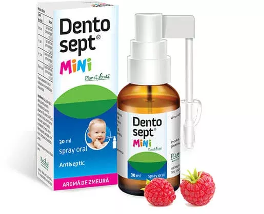DENTOSEPT MINI SPRAY ORAL X 30 ML AROMA ZMEURA |32.95 lei | Larafarm.ro