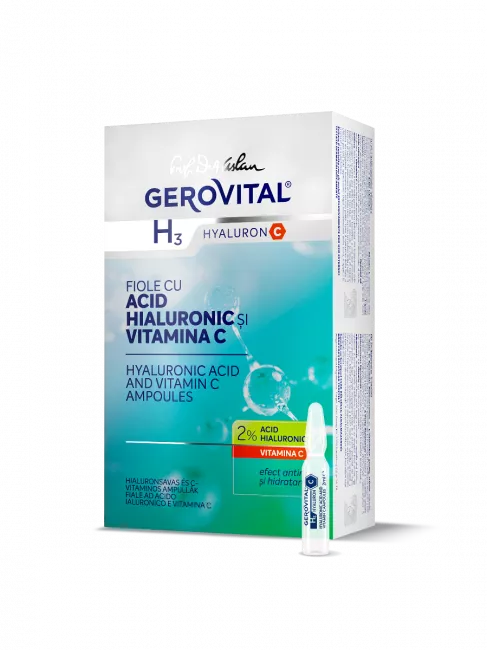 GEROVITAL H3 HYALURONC FIOLE CU ACID HIALURONIC 2% SI VITAMINA C X 10 ...