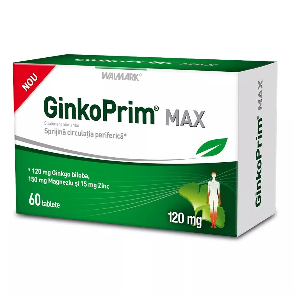 GINKOPRIM MAX 120 MG X 60 TABLETE WALMARK |62.50 lei | Larafarm.ro
