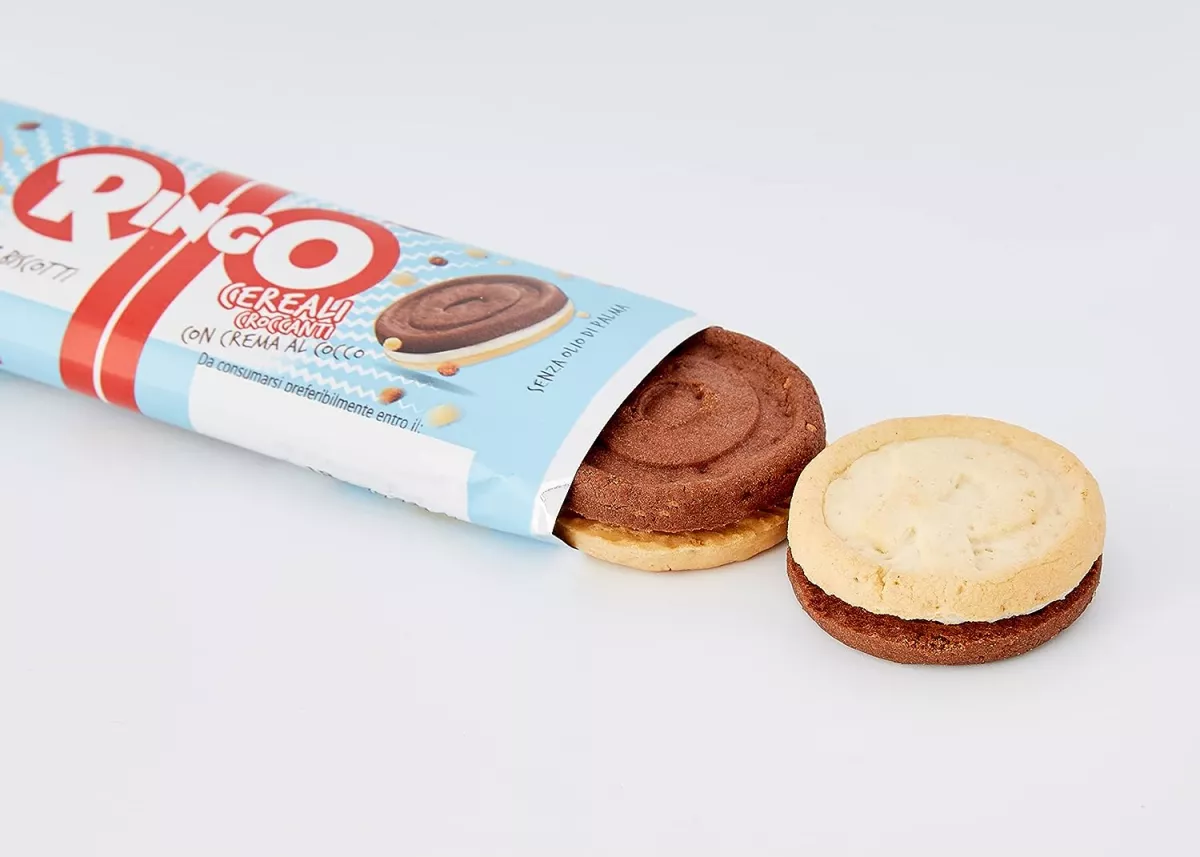 Biscuiti Ringo Cereale Crocante cu Crema de Cocos