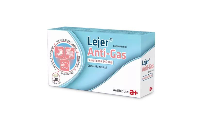 Lejer Anti-Gas, 240 mg, 30 capsule moi