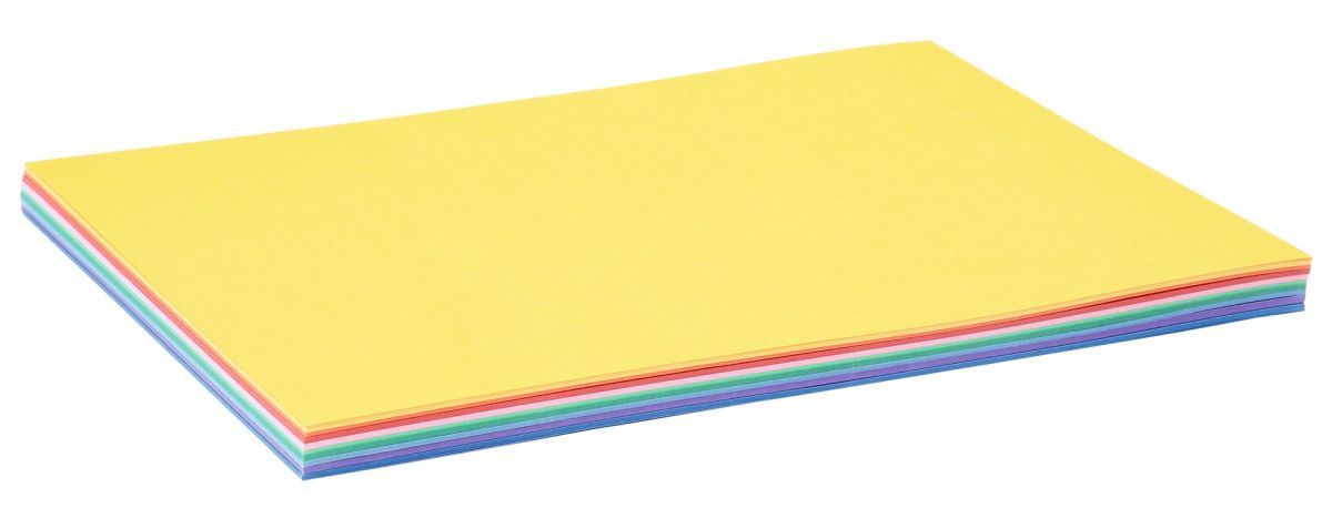 Carton colorat Carton colorat - 100 de coli A4 - 10 culori, 180 g ...