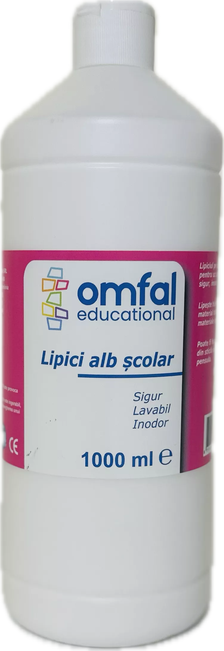 Lipici Lipici alb non toxic, pe baza de apa, 1 l 120151 Omfal Educational