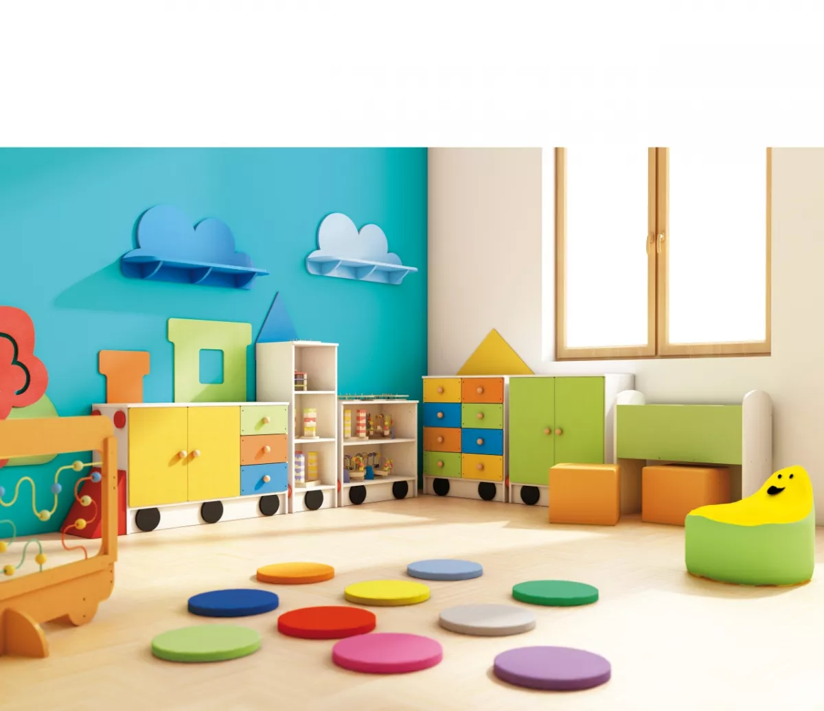 Pernute Pernute rotunde colorate 12 buc - 32 x 3 cm 241080 Omfal ...