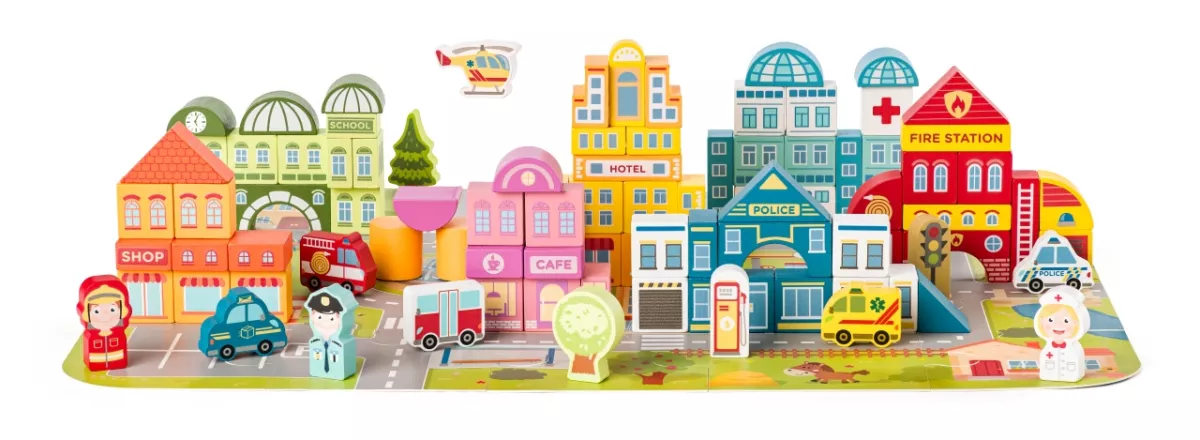 Stivuire Set constructie oras 170394 Omfal Educational