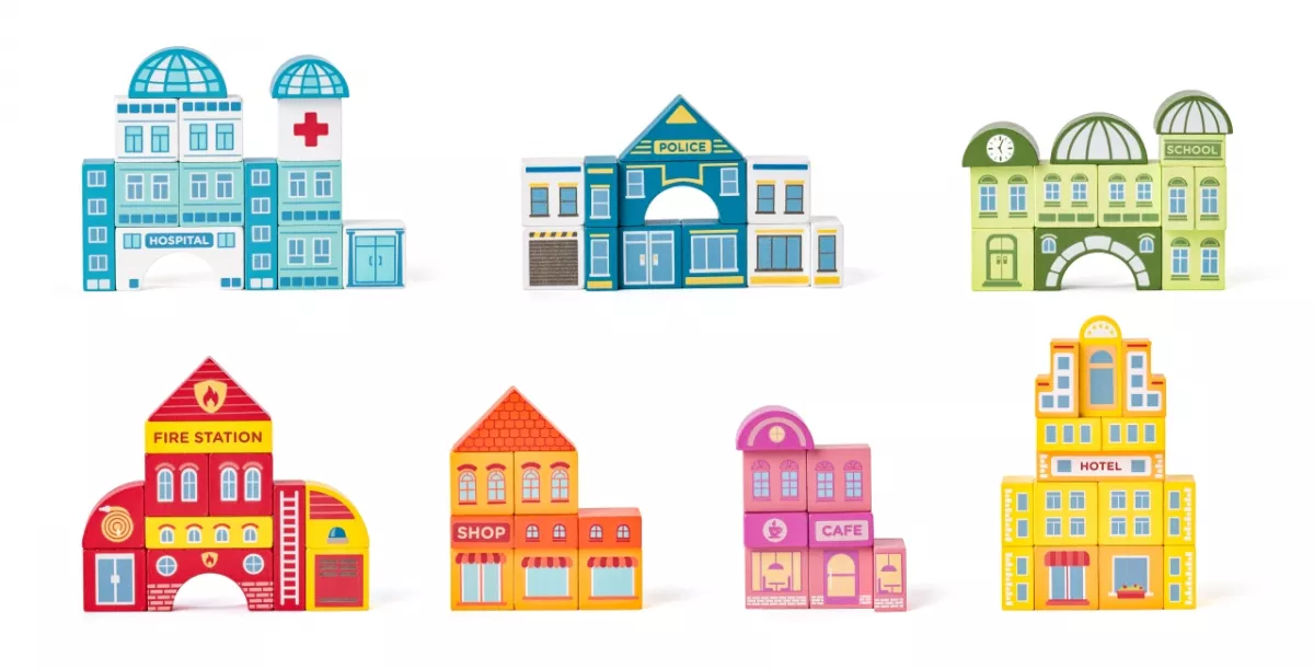 Stivuire Set constructie oras 170394 Omfal Educational