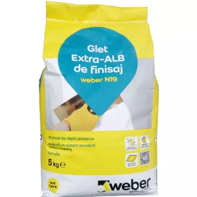 Glet GLET FINISAJ EXTRA ALB N19 5Kg WEBER MATCTII6134 Weber ...