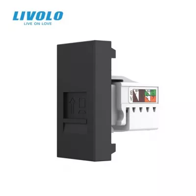 Priza MODUL PRIZA SIMPLA RETEA RJ45 1 MODUL NEGRU VL-FCCP-1B...