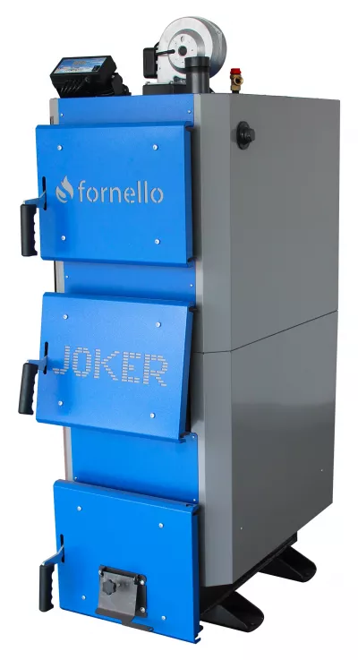 Cazan (centrala) pe combustibil solid, (lemn, carbune), Fornello JOKER 24 kW, cu Ventilator