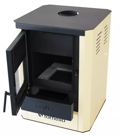 Pachet Termosemineu pe lemne, brichete si carbune Fornello Rimini Ivory ...