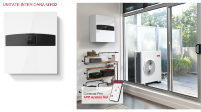 Pompa de caldura aer-apa Inverter Monobloc Ariston Nimbus PLUS 150 M NET R32, 15 kW, Incalzire si Ra