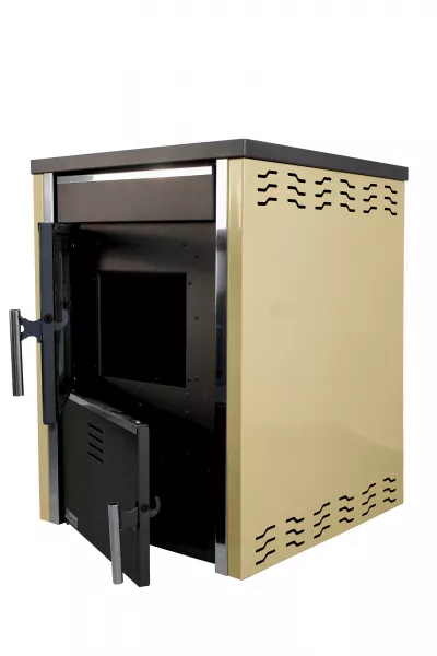 Termosemineu pe lemne FORNELLO TOROS 29 kw Ivory pe combustibil solid ...