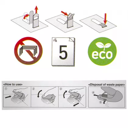 Capsatoare Capsator fara capse Eco Friendly, 6 coli (fixeaza...