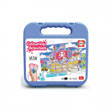 Puzzle de colorat cu 100 de piese - Pirați