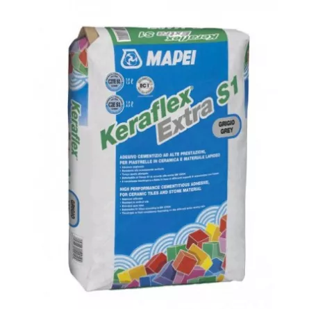 Adeziv pe baza de ciment, Mapei, Keraflex Extra S1, gri, 25kg