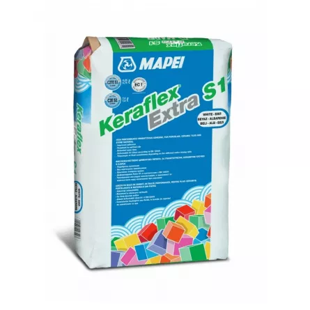 Adeziv pe baza de ciment, Mapei, Keraflex Extra S1, alb, 25kg