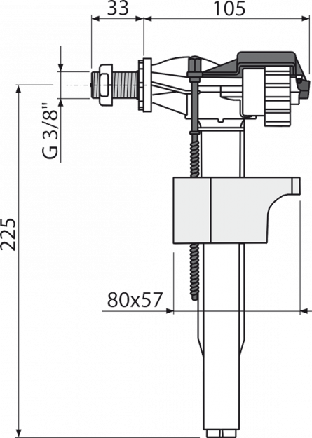 Mecanisme wc Flotor WC cu plutitor alama, alimentare lateral...