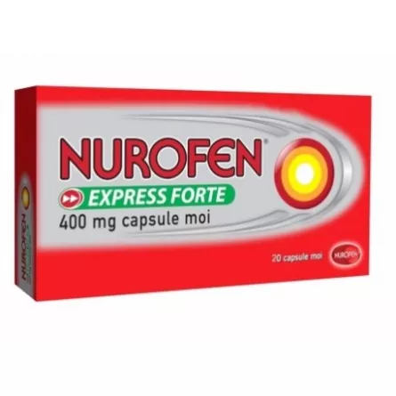 Nurofen Express Forte, 400 mg, 20 capsule moi, Reckitt Benckiser|CrinFarm