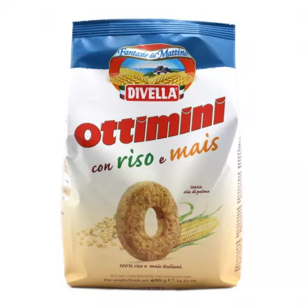 Biscuiti Ottimini cu Orez si Porumb - Divella - 400gr