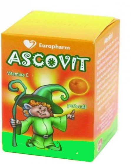 Ascovit cu aroma de portocala 100 mg 60 comprimate - la pret mic ...