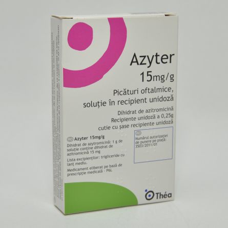 AZYTER 15 mg/g x 6 PIC. OFT.,SOL. IN RECIPIENT UN 15mg/g LABORATOIRES ...