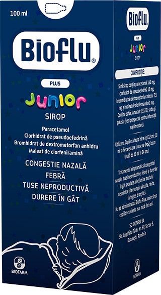 Bioflu Plus Junior 100 ml - la pret mic | Pfarma.ro