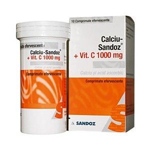 Calciu Sandoz + Vitamina C 1000 mg 10 comprimate efervescente - la pret ...