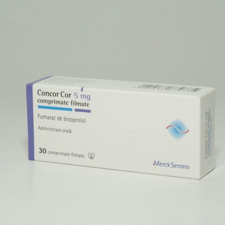 CONCOR COR 5 mg x 30 COMPR. FILM. 5mg MERCK KGAA - Vezi prospectul ...