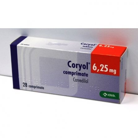 CORYOL R x 28 COMPR. 6,25mg KRKA D.D. - Vezi prospectul | Pfarma.ro